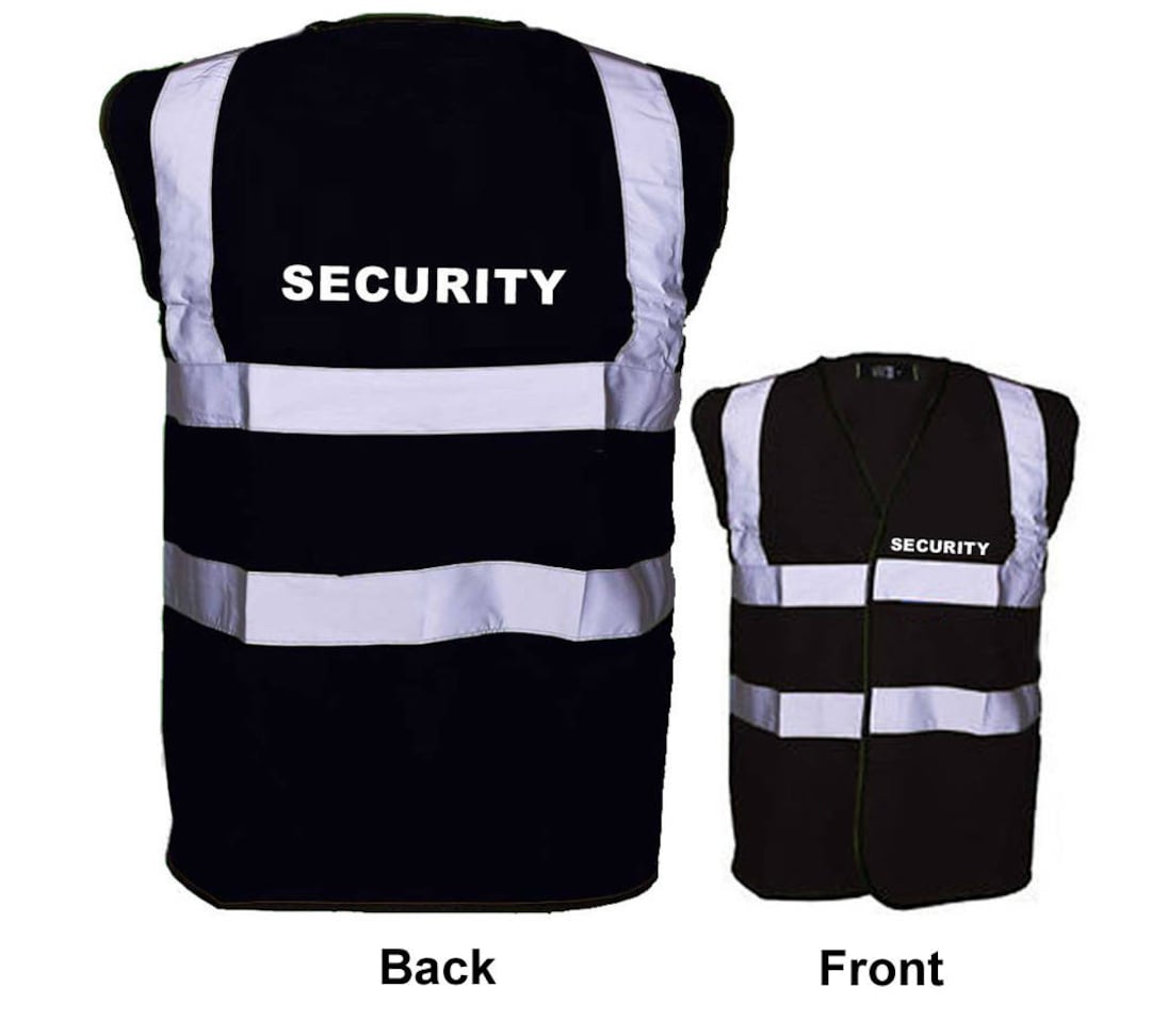 SECURITY Reflective Vest: Hi Visibility Custom Printed Workwear - Etsy
