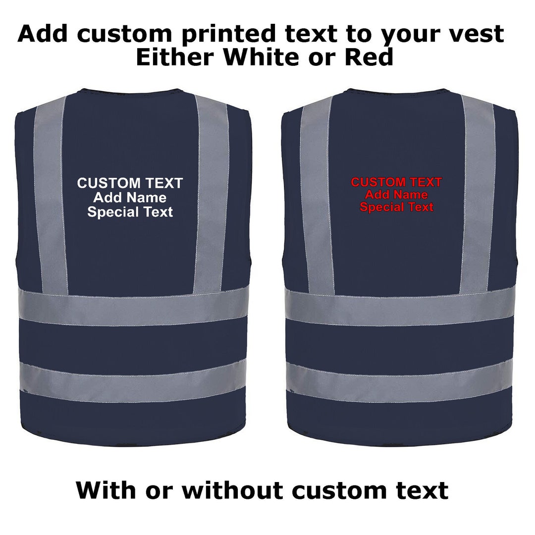 Navy Blue Hiviz Reflective Safety Vest: Custom Printable Adult ...