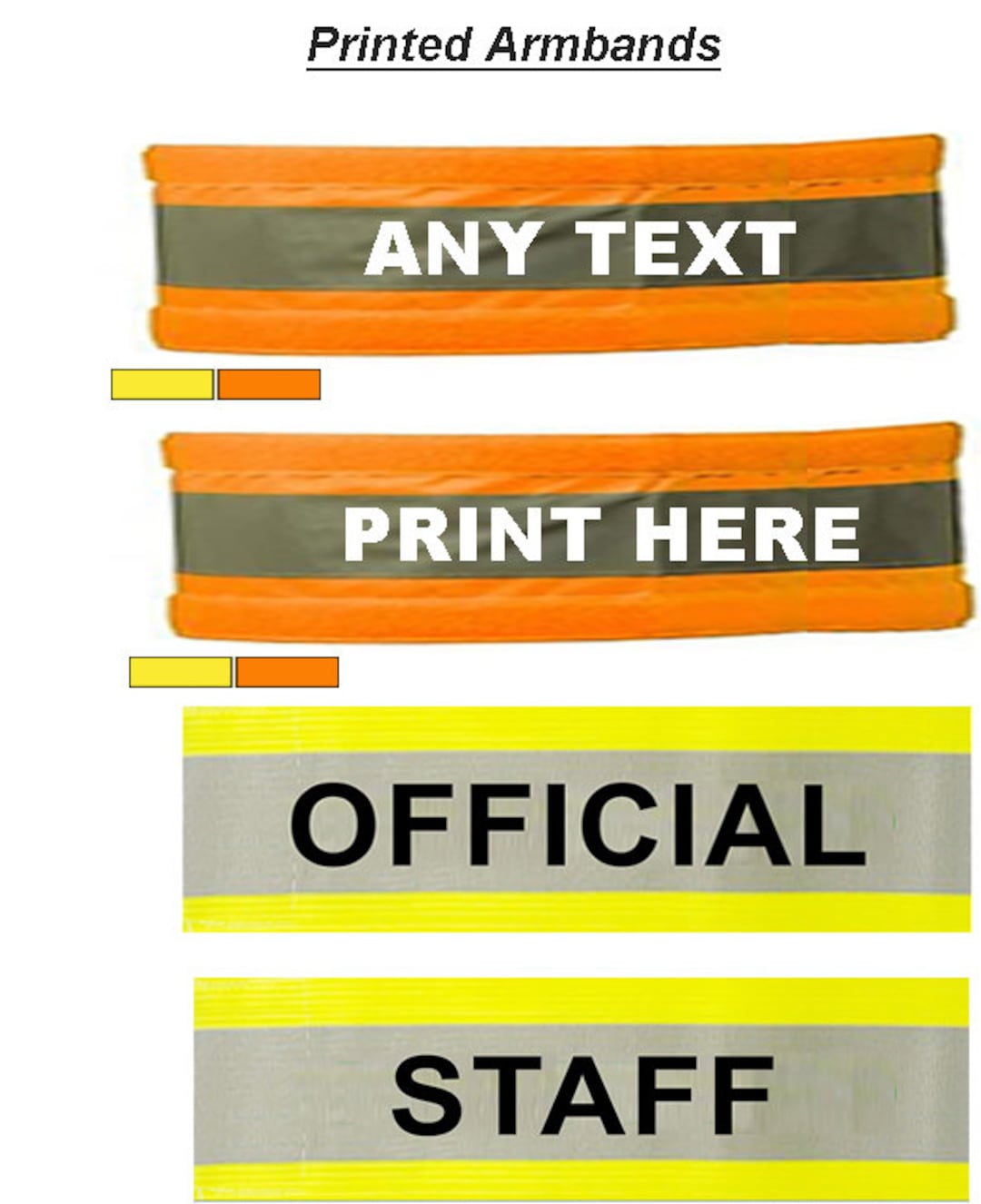 Custom Printed Reflective Armbands: Hi-vis ID Bands, 5 Pair - Etsy
