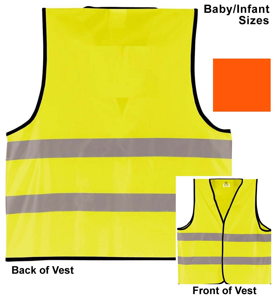 Orange or Yellow Vest Child Baby Reflective Hi Vis Safety - Etsy Canada