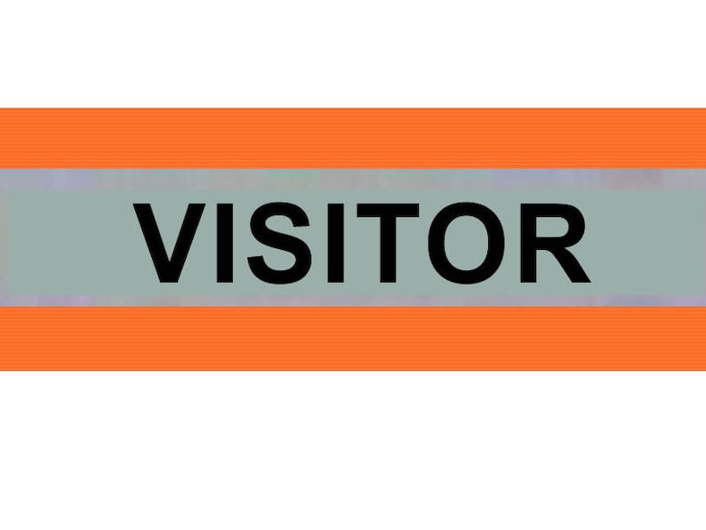 Orange Armbands Reflective VISITOR STAFF CREW Security Hi Vis Arm Band ...