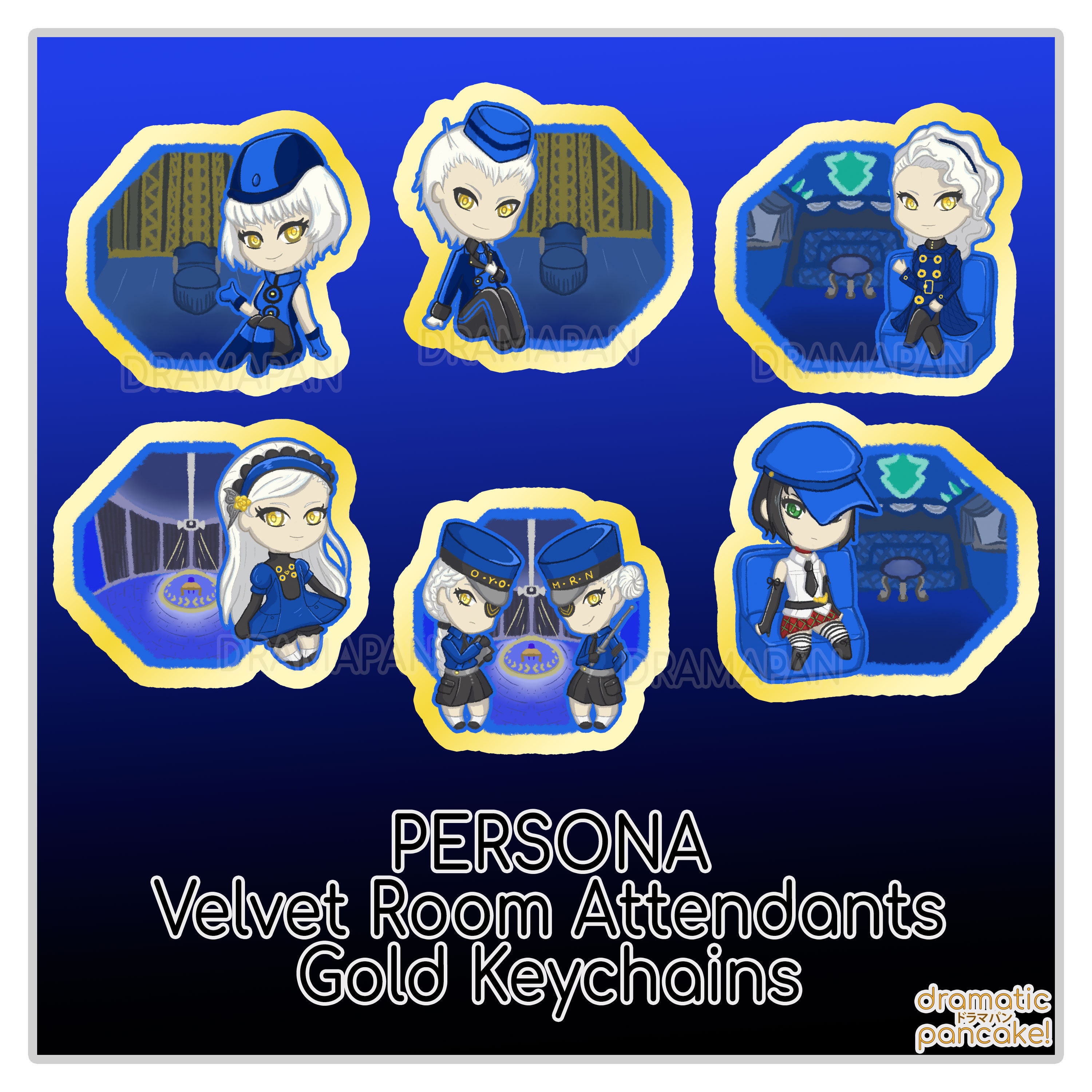 Persona Velvet Room Attendants Golden Keychain | Etsy