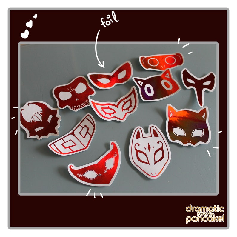 Persona 5 Mask. Foil Stickers. - Etsy