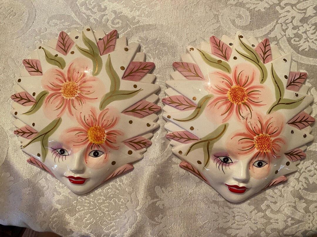 Mid Century Modern 1960s Porcelain Masks - Etsy