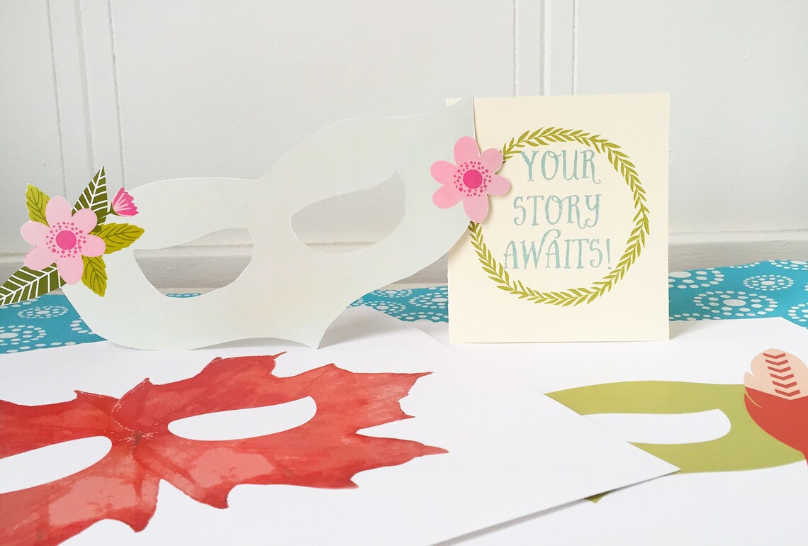 3 Printable Paper Fairy Mask Flower Masks, Kids Costumes, Feather Masks ...