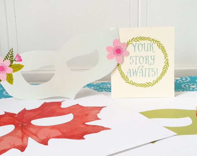 3 Printable Paper Fairy Mask- Flower Masks, Kids Costumes, Feather ...