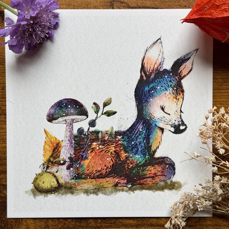 Cottagecore Woodland Animal Prints, Set of 4, Fairycore Inspired, Kids ...