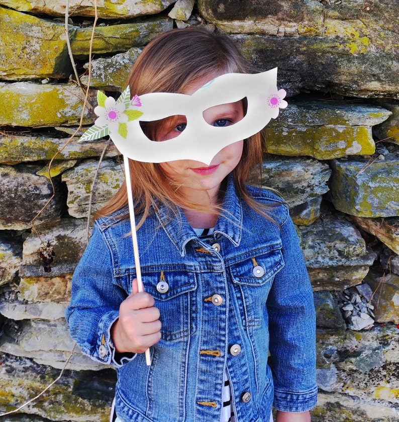 3 Printable Paper Fairy Mask Flower Masks, Kids Costumes, Feather Masks ...