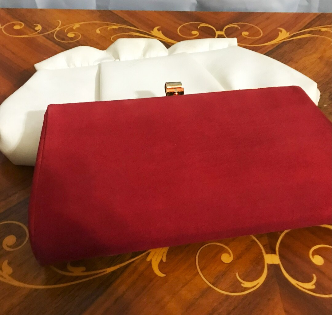 Two Vintage Handbags With Tuck Away Handles , Evening Bag, Pocket Book ...