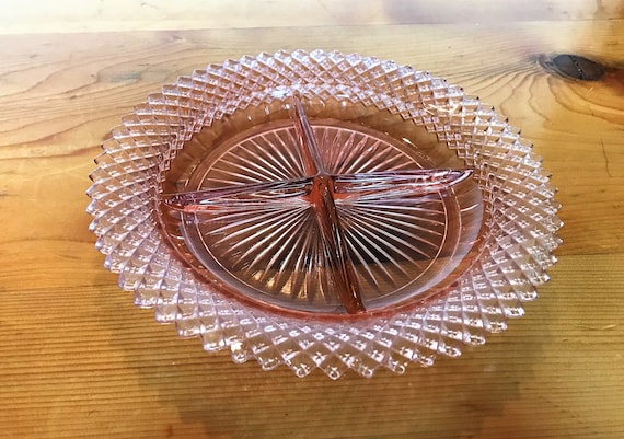 Miss America Pattern Serving Plate Relish Tray Anchor Hocking - Etsy France