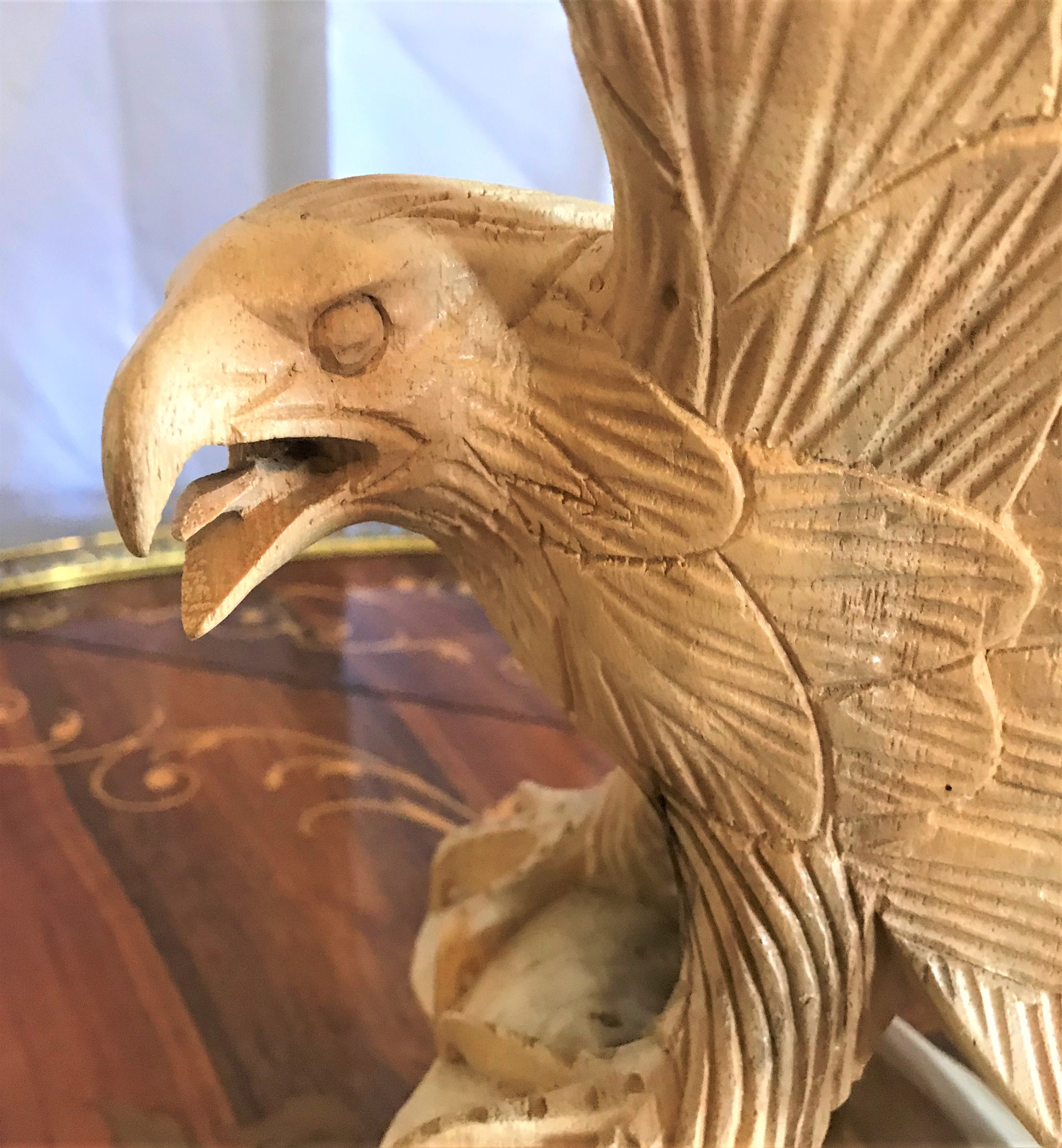 Vintage Hand Carved Wooden American Eagle Bald Eagle Home | Etsy