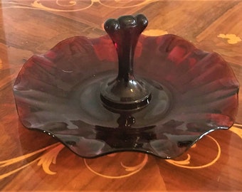Red Glass Small Tray - Etsy