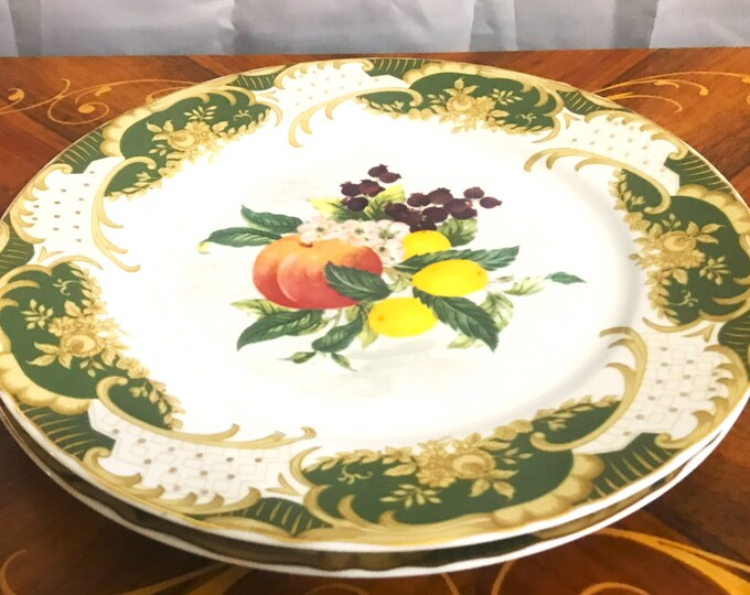 Set of 2 Andrea by Sadek Dinner Plates Antique Fruit Porcelain 10.5” - Etsy