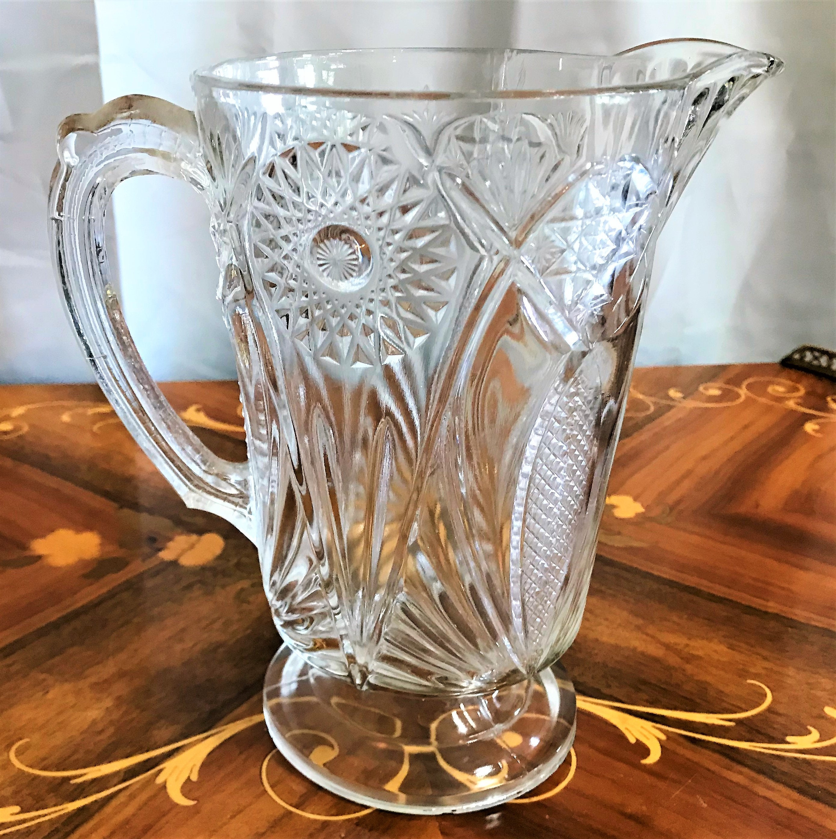 Antique Pattern Glass Pitcher: Vintage Barware, 2 Quart - Etsy