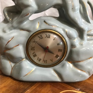 Vintage Porcelain Greyhound Mantle Clock: Mid-century Home Decor - Etsy