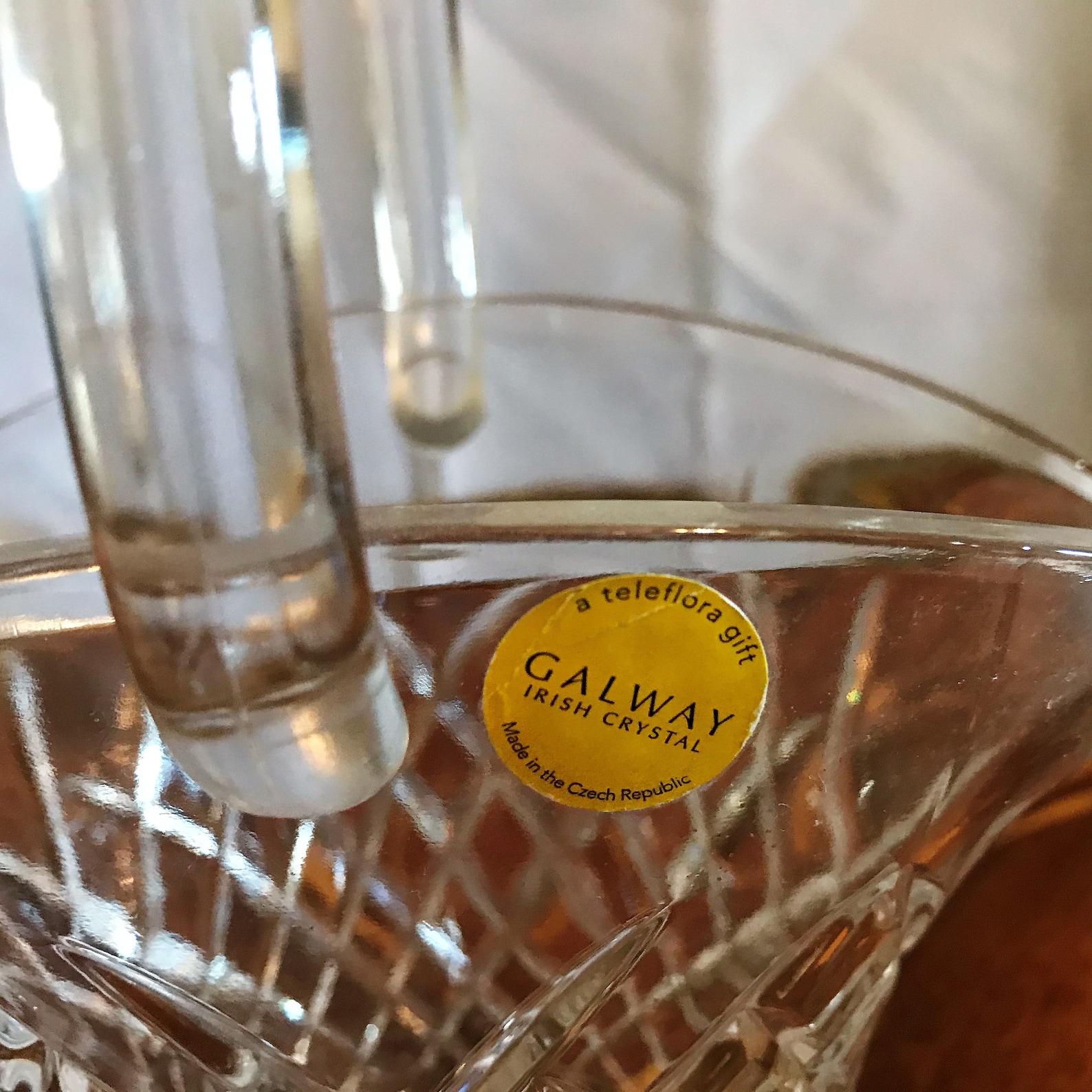 Vintage Galway Irish Crystal Basket Diamond Pattern Czech | Etsy