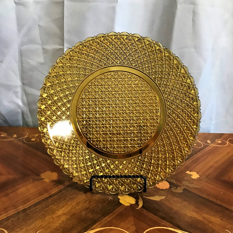 Amber Glass Plates - Etsy