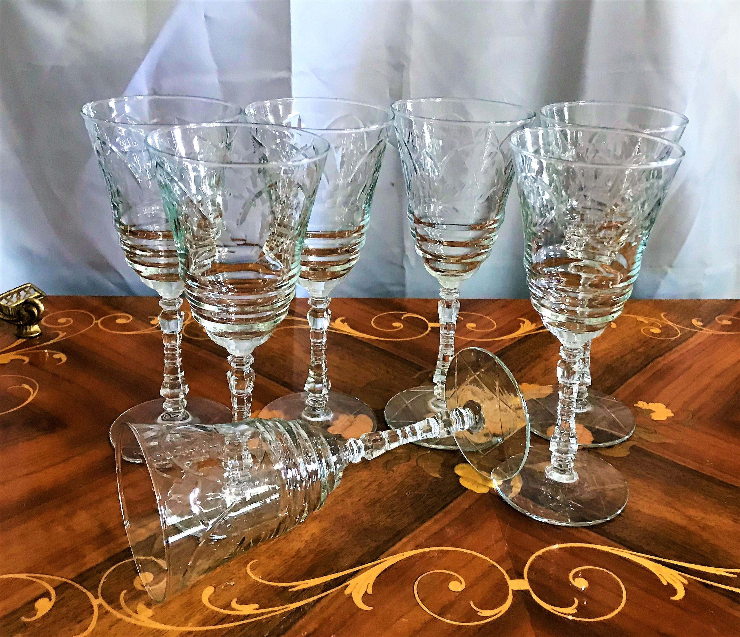 Home & Living Drink & Barware 1 Libbey Rock Sharpe Crystal Water Goblet ...