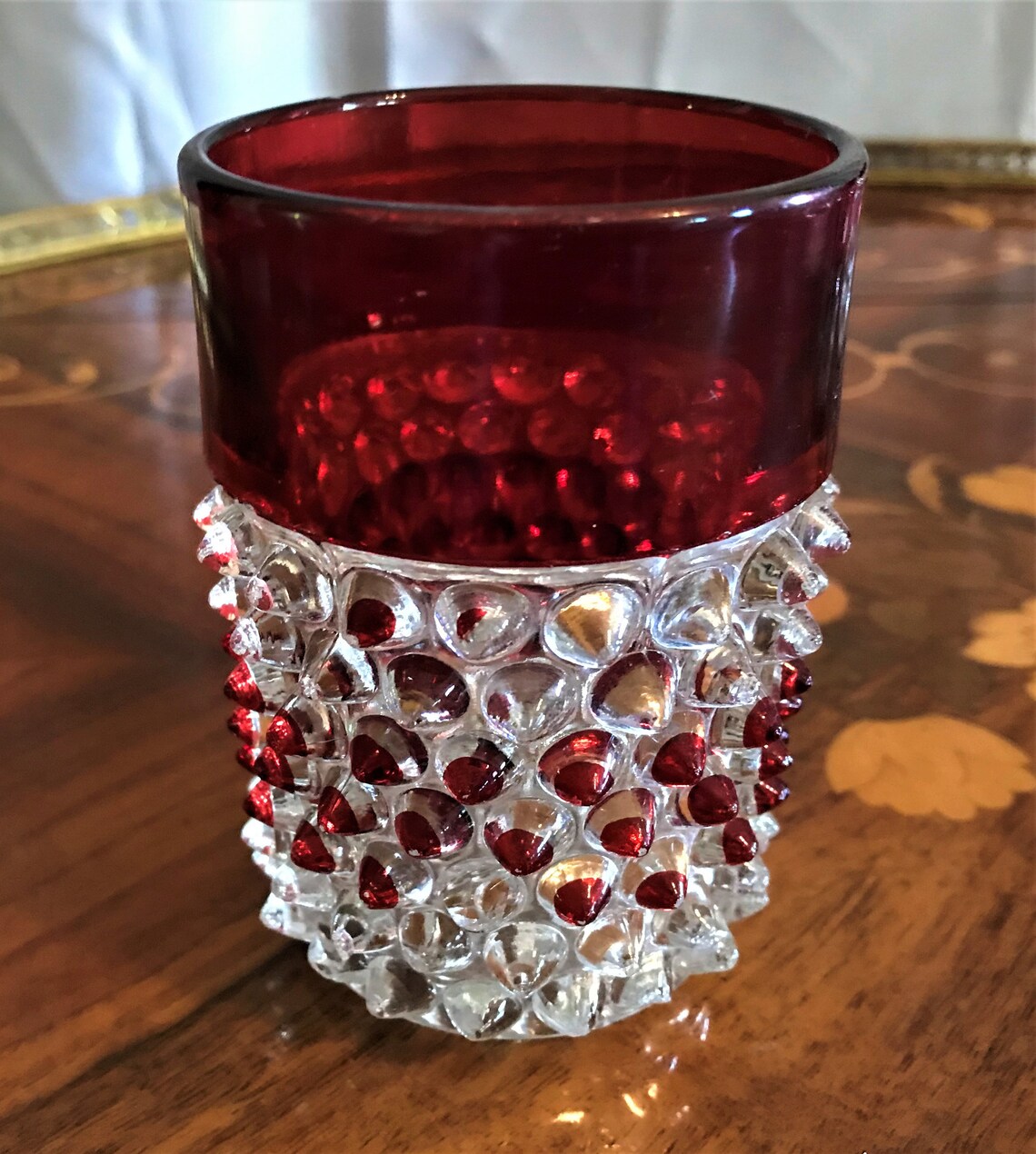 Antique Ruby Stained Hobnail With Thumbprint By Doyle And | Etsy