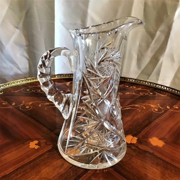 Cut Glass Pitcher - Etsy