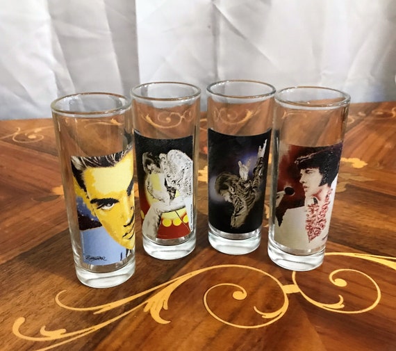 Four Vintage Elvis Presley Shooters or Double Shots The King | Etsy