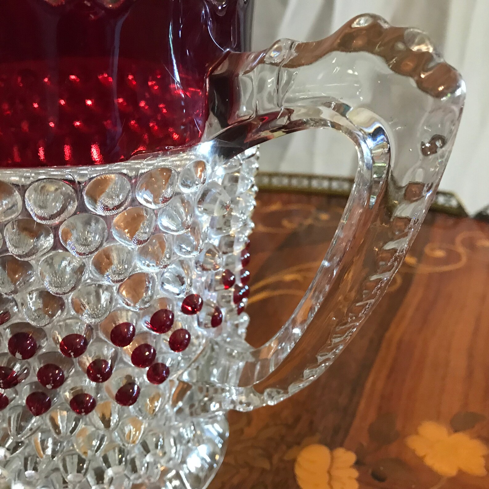 Antique Ruby Stained Hobnail With Thumbprint By Doyle And | Etsy