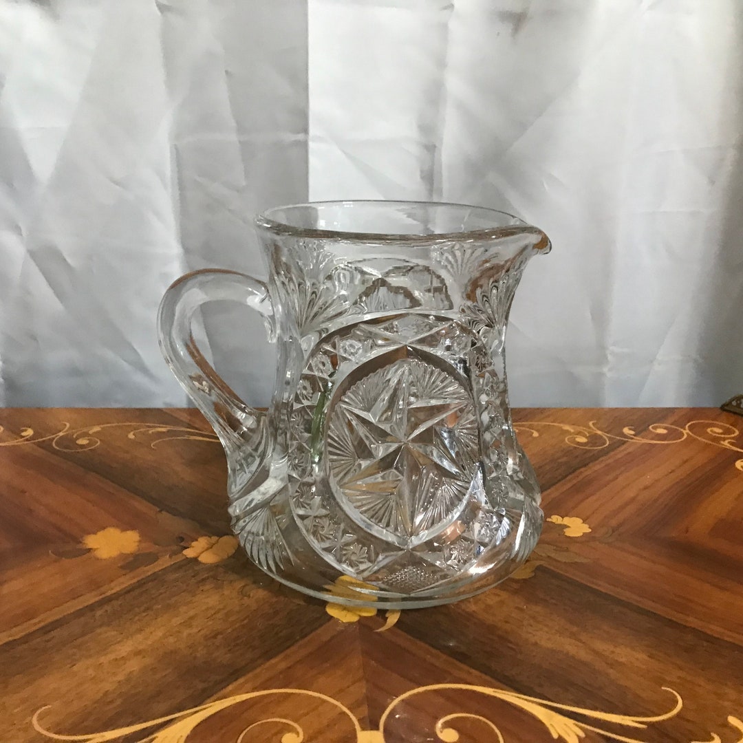 Antique Pattern Glass Pitcher, Victorian Press Glass - Etsy