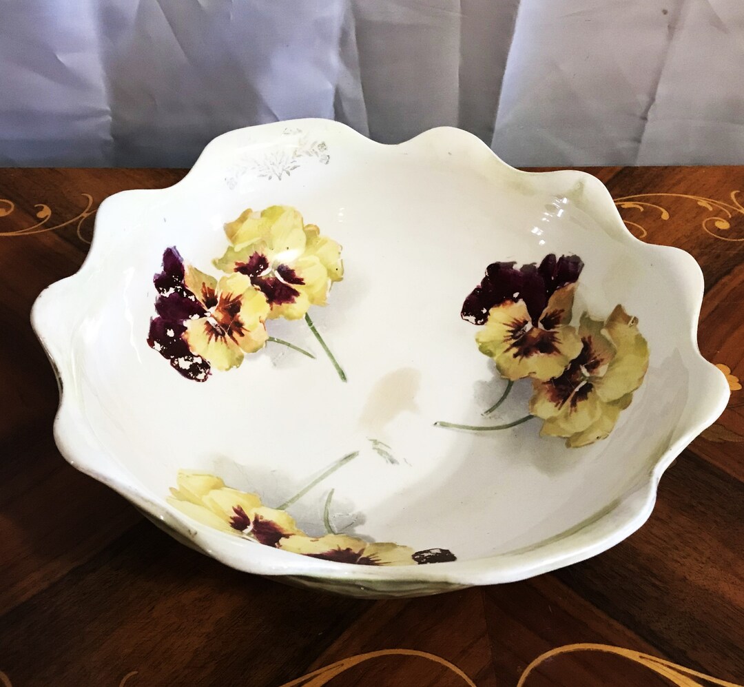 Antique Hand Painted Pansy Bowl: Empire Fine China Serving Bowl - Etsy
