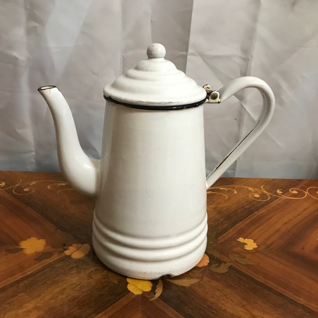 Vintage Enamelware Coffee Pot, Cowboy Coffee Pot, Camping Pot , Flower ...