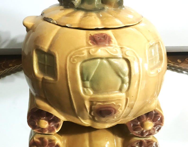 Vintage Rare Brush Mccoy Cinderella Coach Pumpkin Cookie Jar, W-32 ...