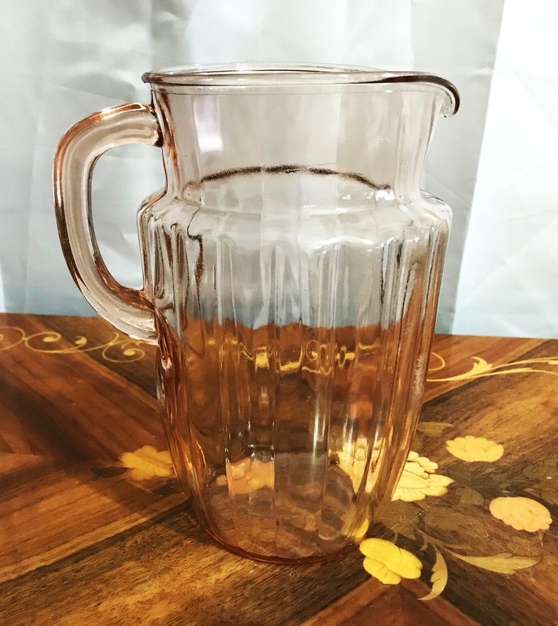 Pink Depression Glass Ribbed Pitcher With Out Ice Lip - Etsy
