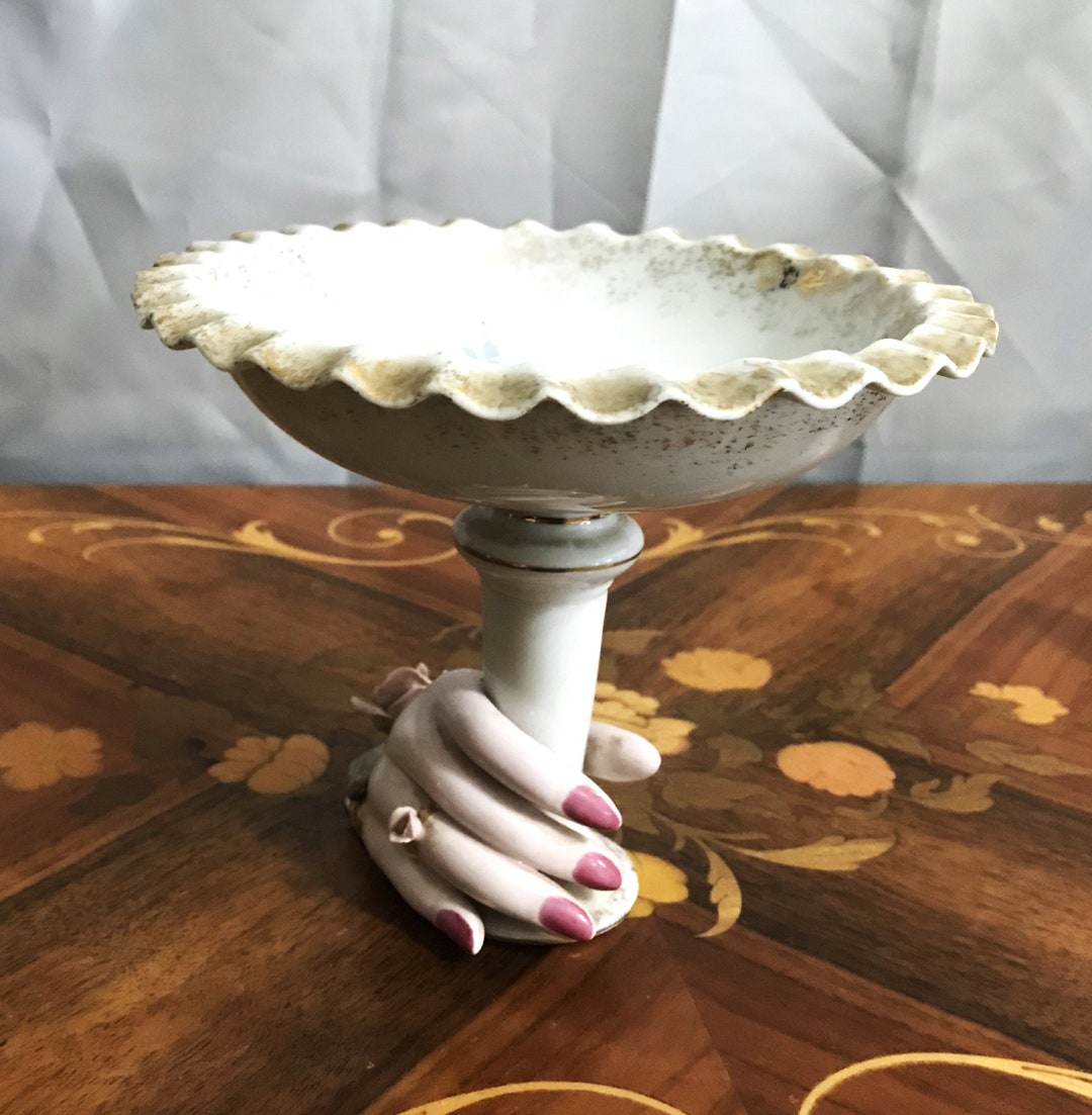 Vintage Lefton Porcelain Jelly Compote or Trinket Dish With a Hand ...