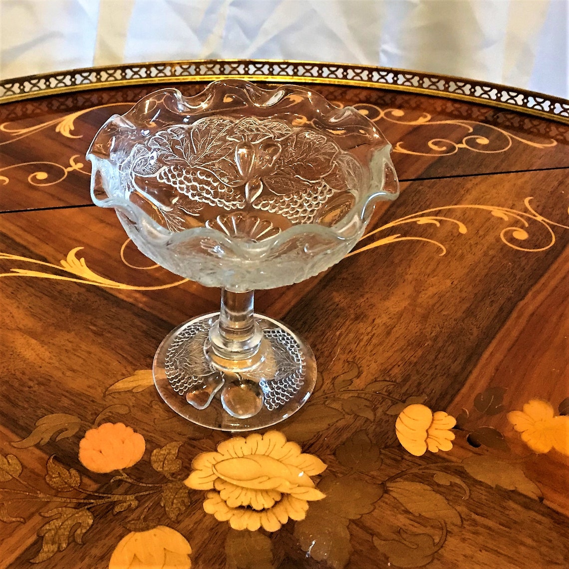 Vintage Clear Glass Jelly Compote Fruit Decor Pressed Glass - Etsy