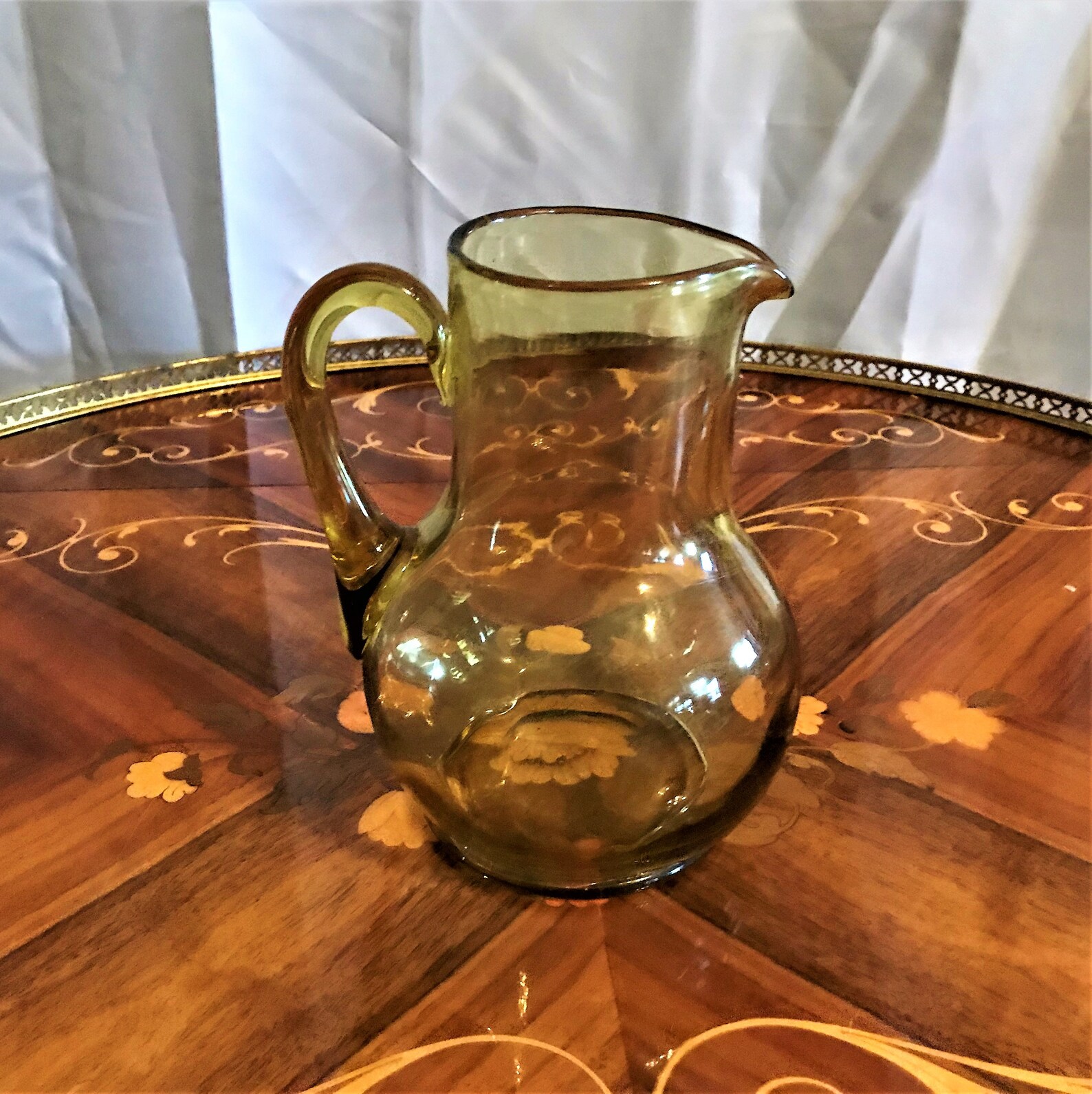 Small Vintage Viking Amber Glass Pitcher With Applied Handle - Etsy