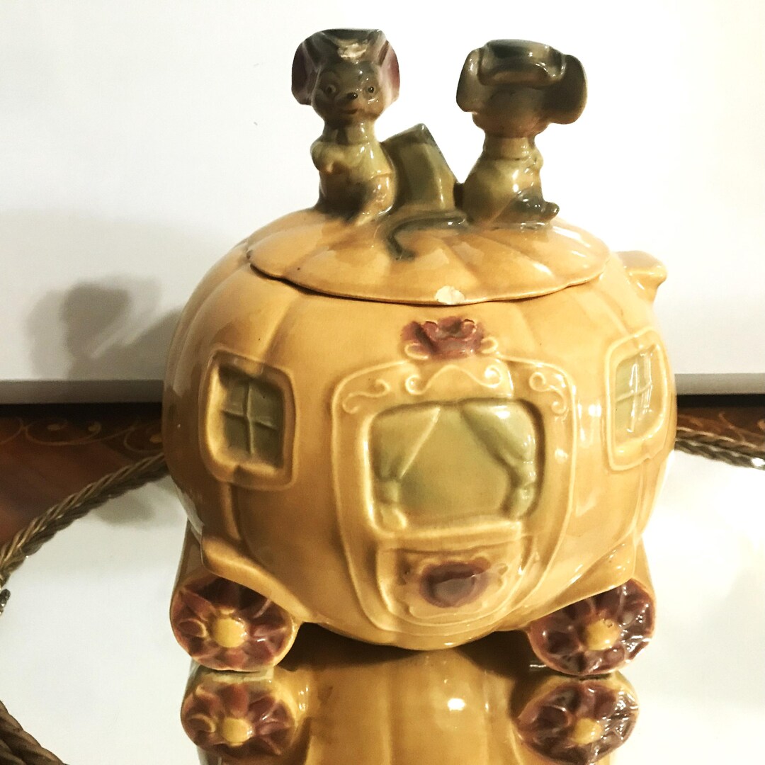 Vintage Rare Brush Mccoy Cinderella Coach Pumpkin Cookie Jar, W-32 ...