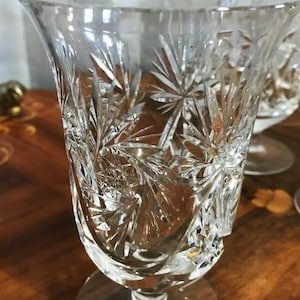 Seven Low Profile Cut Crystal Wine or Water Glasses - Etsy