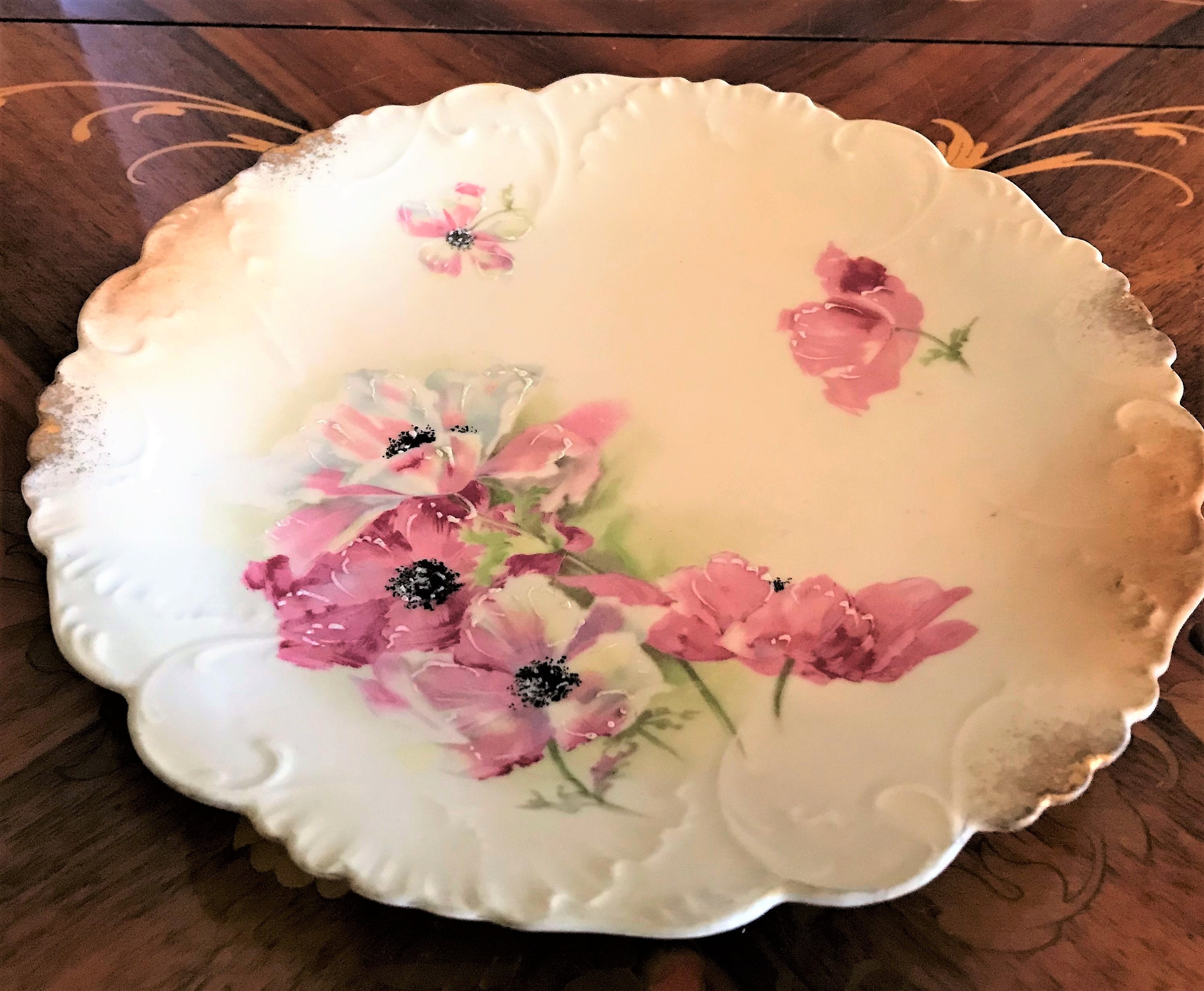 Antique Victorian Hand Painted Plate with A Floral Decor | Etsy