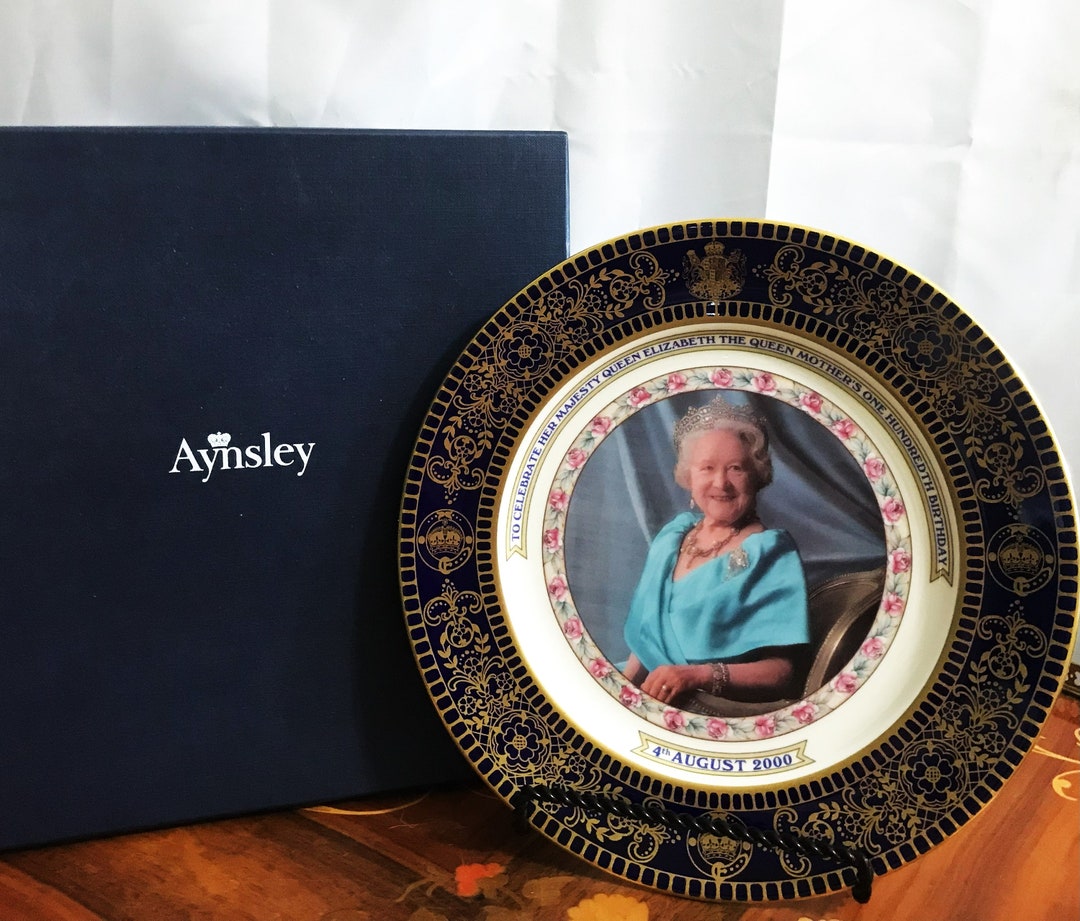 Aynsley Fine Bone China Queen Mother 100th Birthday Plate NEW in Box - Etsy