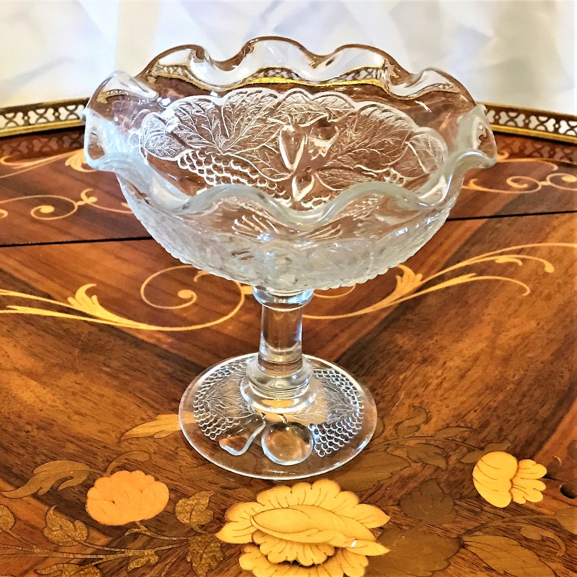 Vintage Clear Glass Jelly Compote Fruit Decor Pressed Glass - Etsy