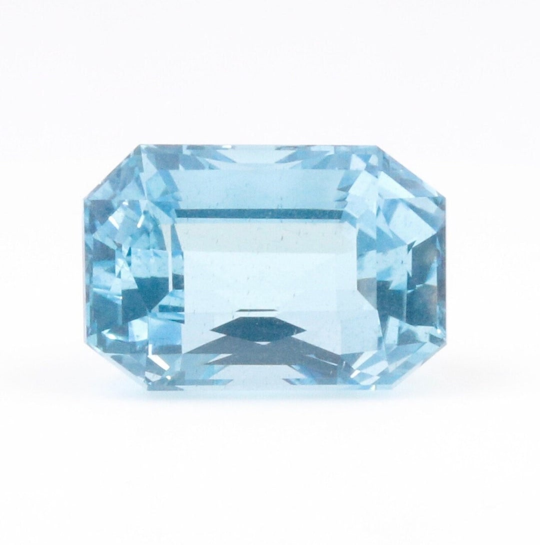 Natural Blue Aquamarine Gemstone Emerald Cut Aquamarine Genuine ...