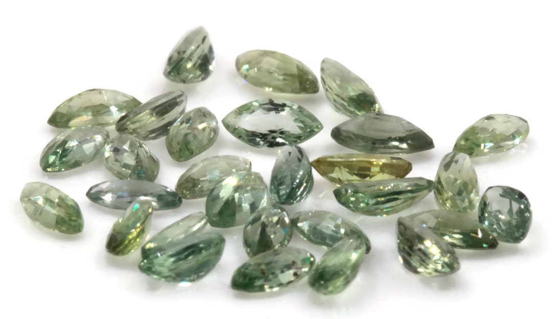 Green Sapphire Melee 5 Pcs Sapphire Melee Marquise Melee Green Melee ...