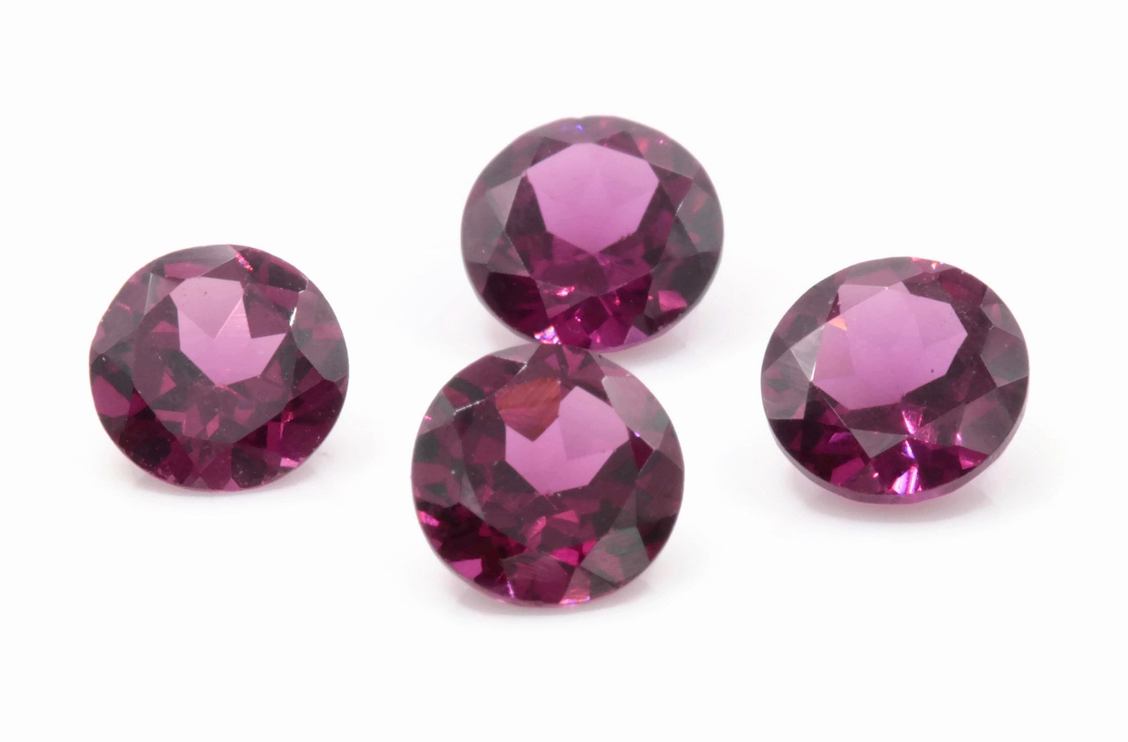 Materials Natural Purple Rhodolite Lot 3MM3.5MM4MM Round Shape Faceted ...