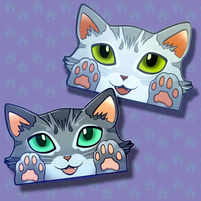 Peeking Cat Car Stickers - Etsy