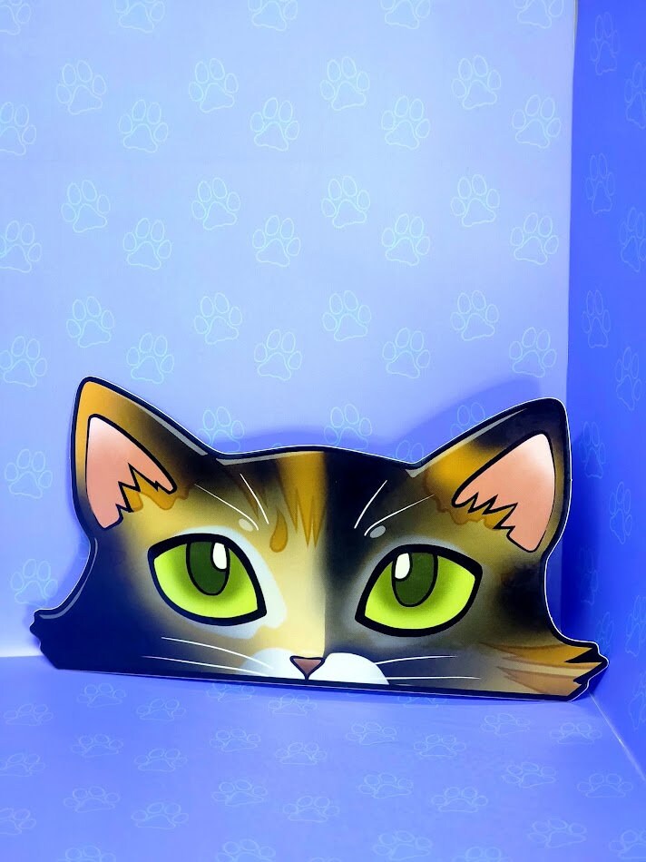 Cat-window-peeker Cat Peeking Sticker cat Face Sticker - Etsy