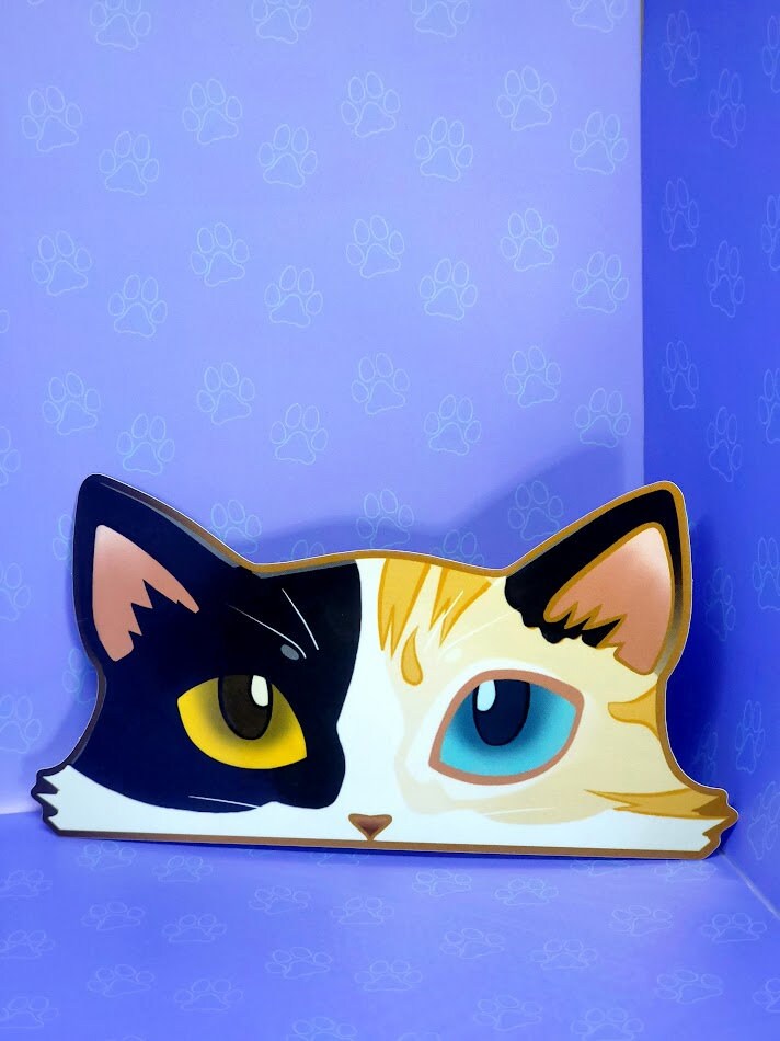 Cat-window-peeker Cat Peeking Sticker cat Face Sticker - Etsy