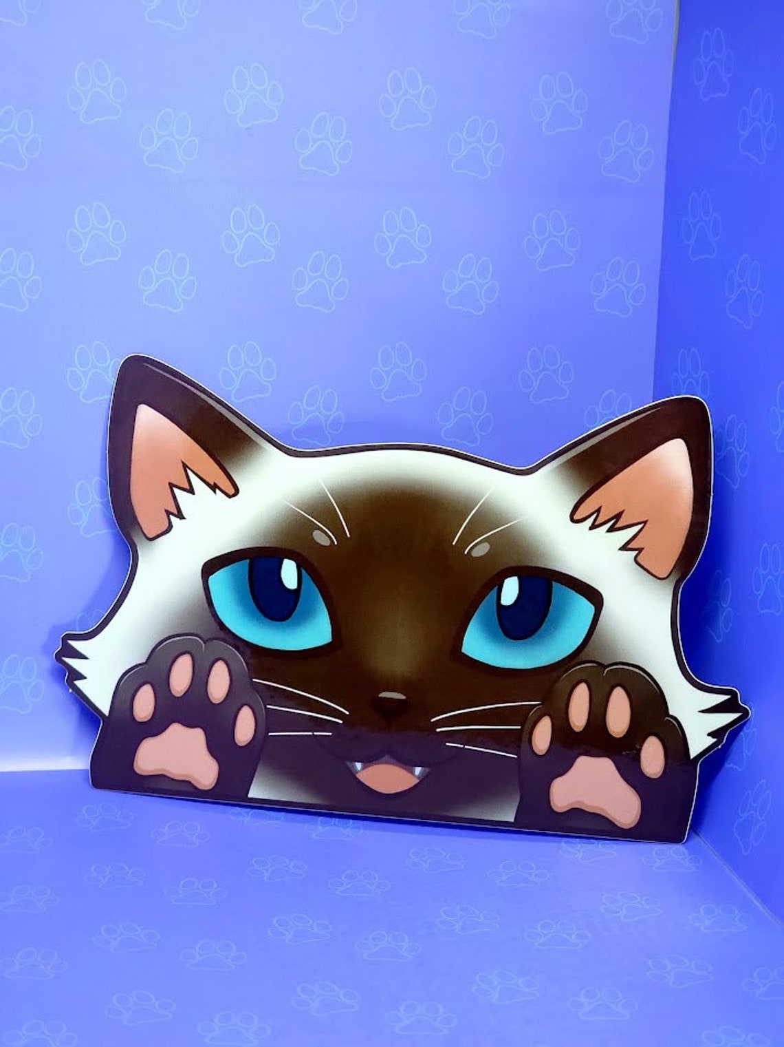 Cat-window-peeker Cat Peeking Sticker |cat Face and Paws| Siamese ...