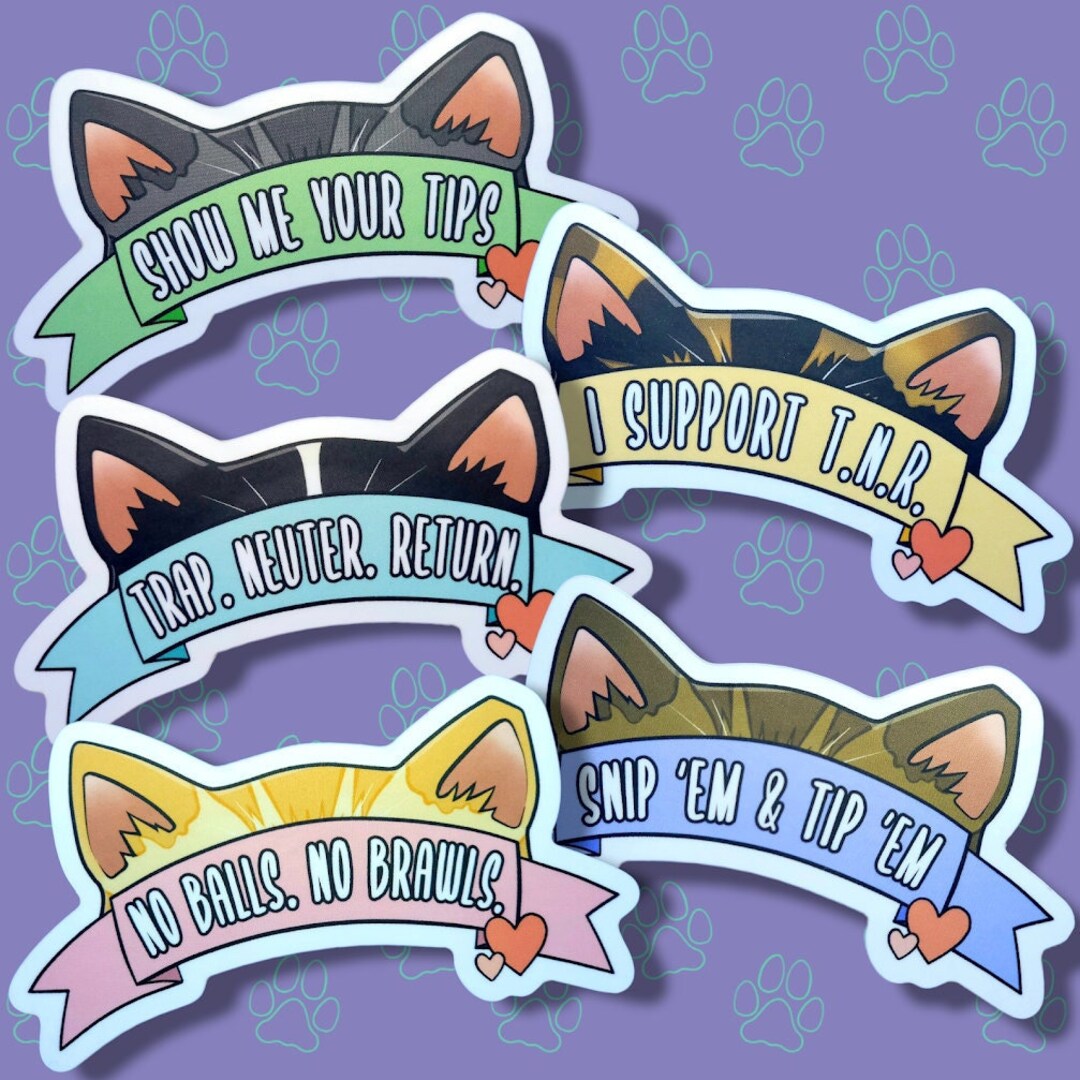 Cat-cute-matte Sticker - Trap Neuter Return - TNR Support - Snip 'em ...