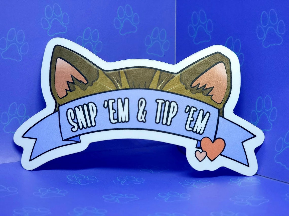 Cat-cute-matte Sticker - Trap Neuter Return - TNR Support - Snip 'em ...