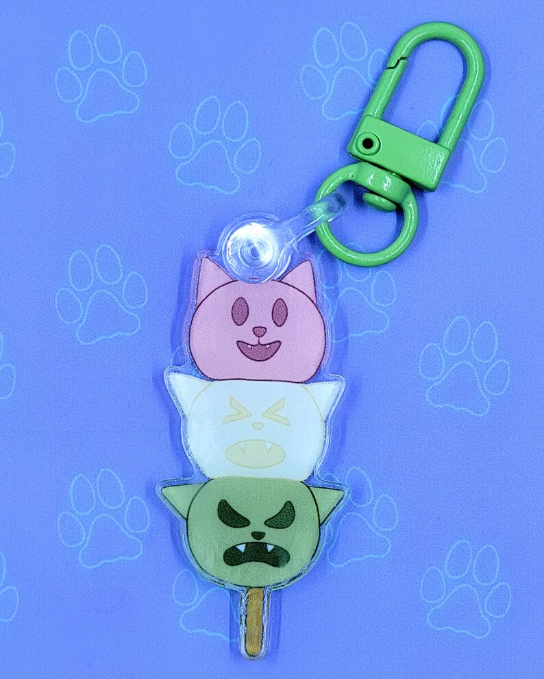 Kawaii Dango Cat Face Keychain: Japanese Treat Keychain - Etsy
