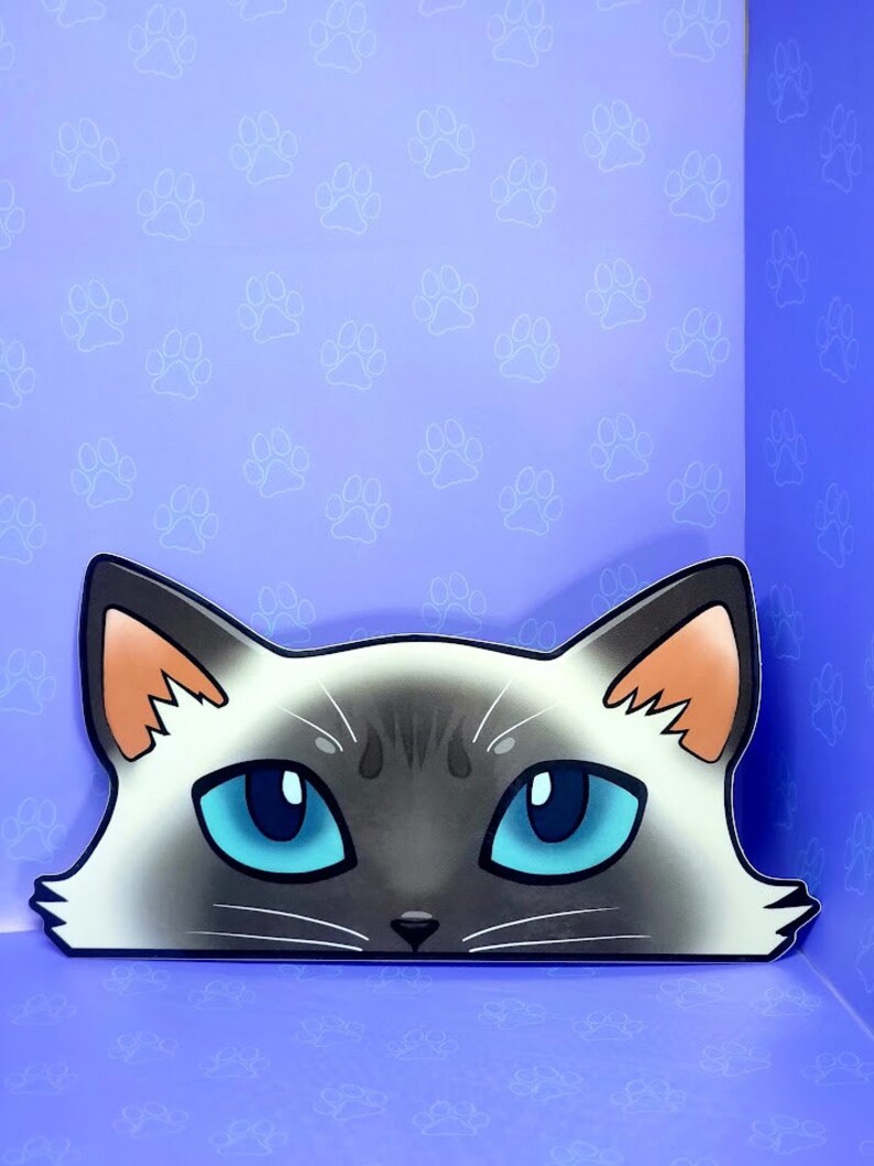 Cat-window-peeker Cat Peeking Sticker |cat Face Sticker| Siamese ...